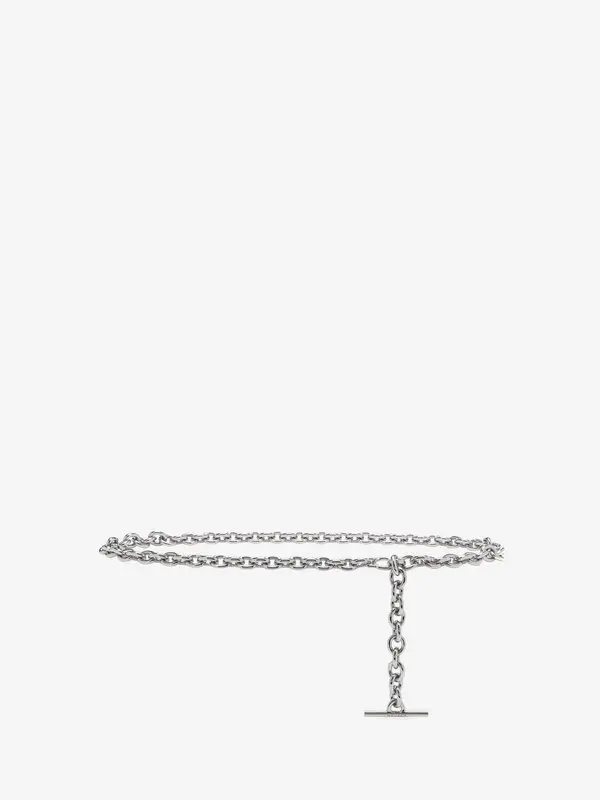 Alexander McQueen T-bar Chain Belt - Palladium