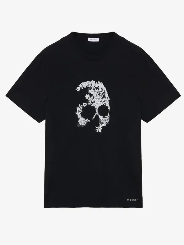 Alexander McQueen Lace Skull T-shirt - Black