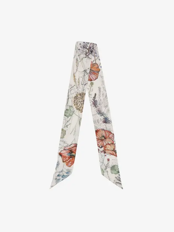 Alexander McQueen Spider Floral Scarf - Ivory/red