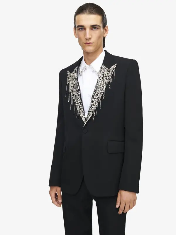 Alexander McQueen Crystal-embellished Single-breasted Jacket