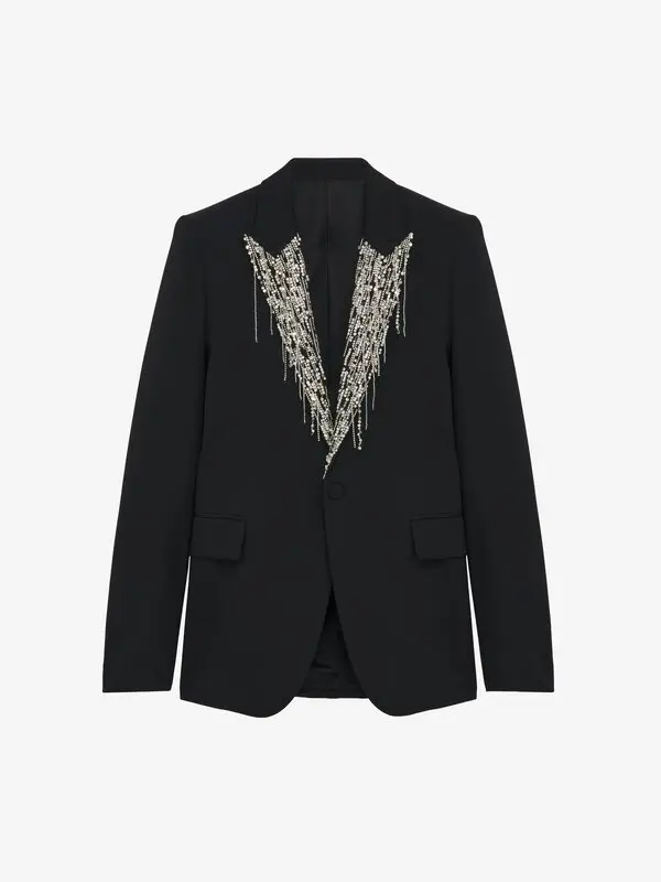 Alexander McQueen Crystal-embellished Single-breasted Jacket