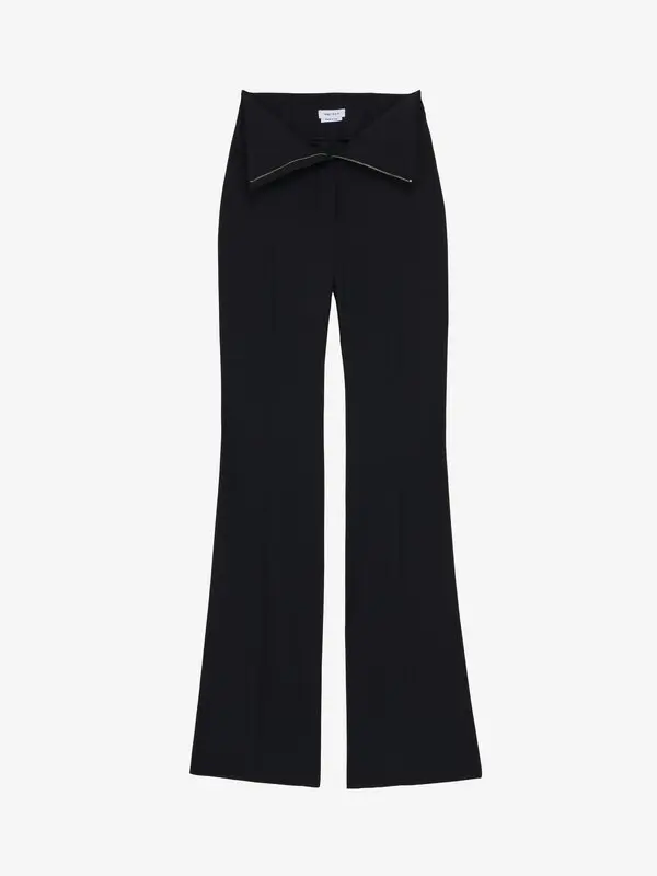 Alexander McQueen Fold Over Waist Bootcut Trousers