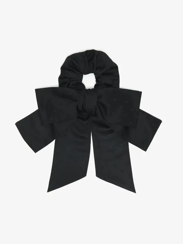 Alexander McQueen Skull Jacquard Bow Scrunchie - Black