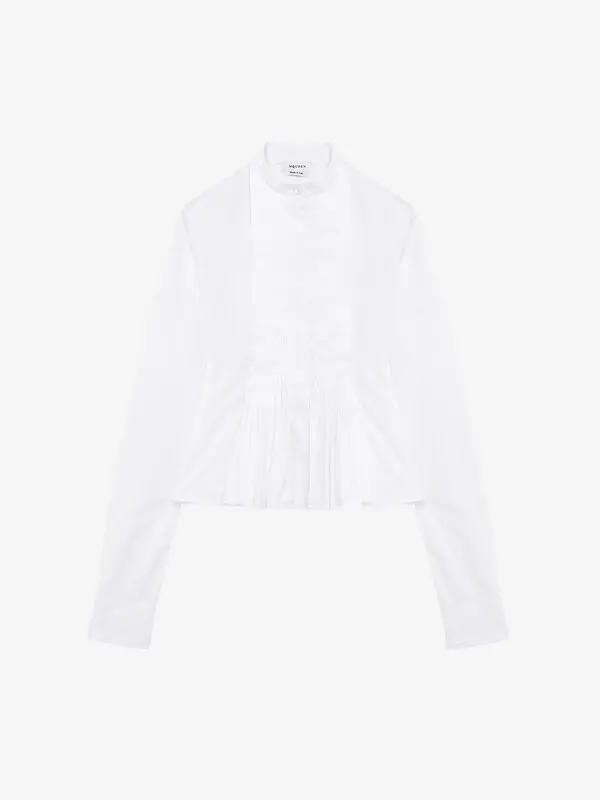 Alexander McQueen Poplin Peplum Shirt - Optical White