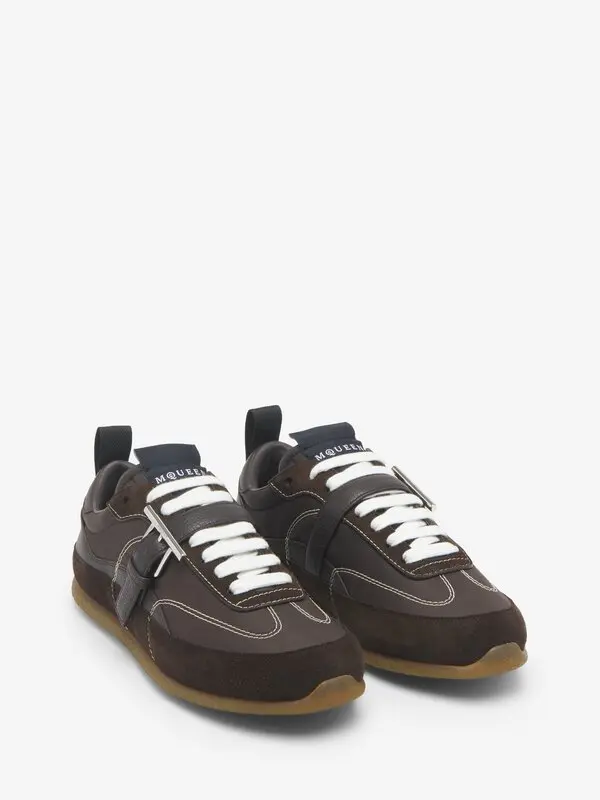 Alexander McQueen Ec1 T-bar Sneaker - Dark Brown