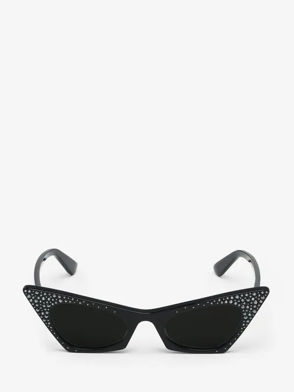 Alexander McQueen Spike Cat-eye Sunglasses - Black