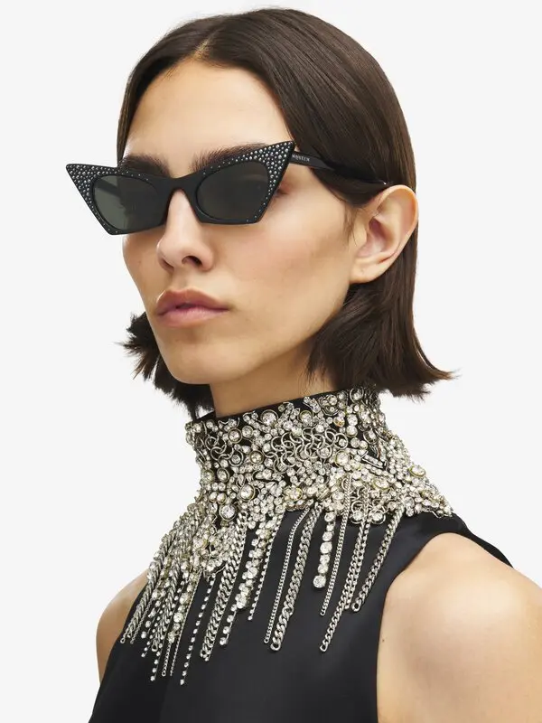 Alexander McQueen Spike Cat-eye Sunglasses