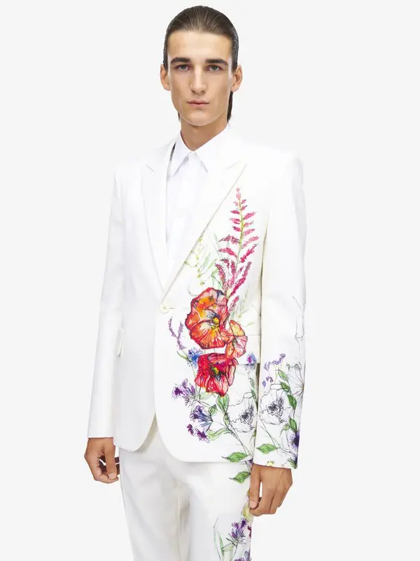 Alexander McQueen Meadow Floral Single-breasted Jacket