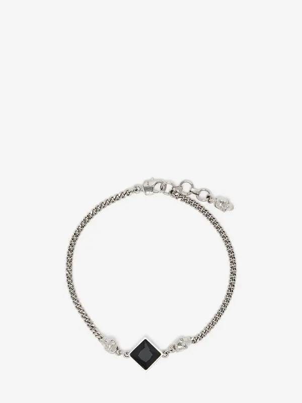 Alexander McQueen Twin Skull Chain Bracelet - Palladium