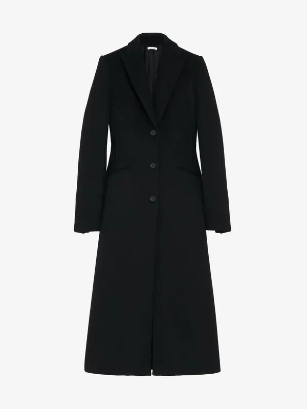 Alexander McQueen Wool Barathea Single-breasted Coat - Black