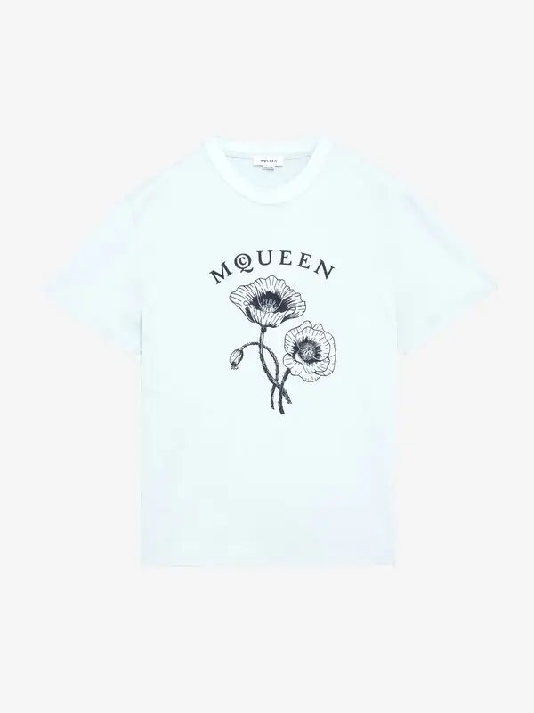 Alexander McQueen Poppy T-shirt - Light Blue