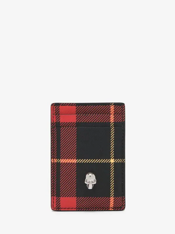 Alexander McQueen Tartan Magnetic Card Holder - Red/black/yellow