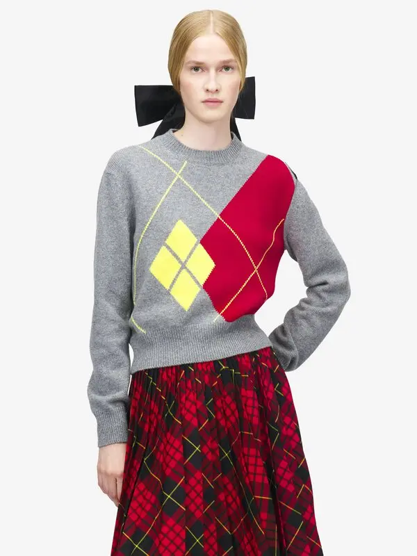 Alexander McQueen Argyle Crew Neck Jumper