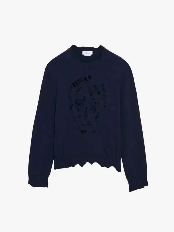 Alexander McQueen Distressed Skull Jumper