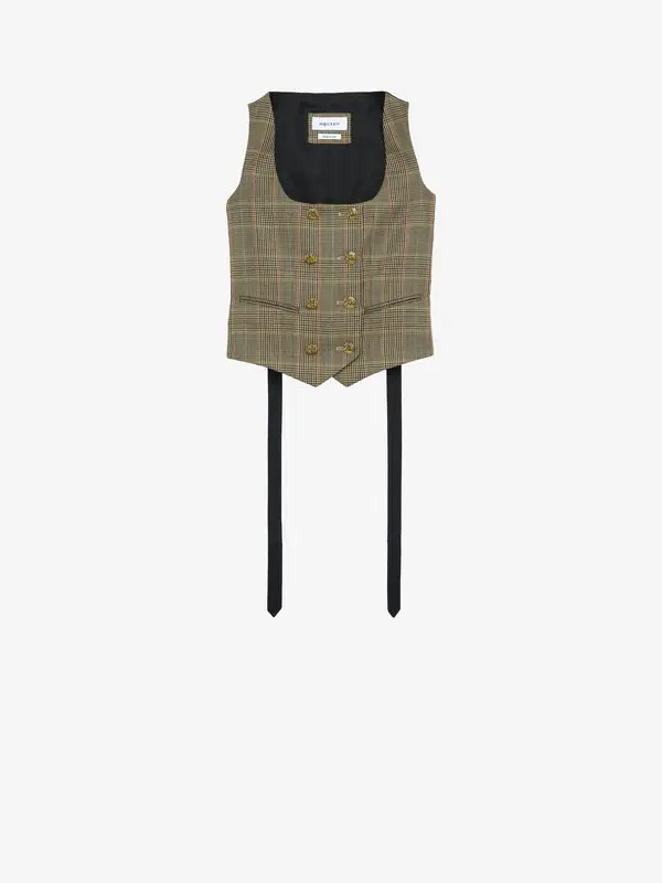 Alexander McQueen Country Check Double-breasted Waistcoat