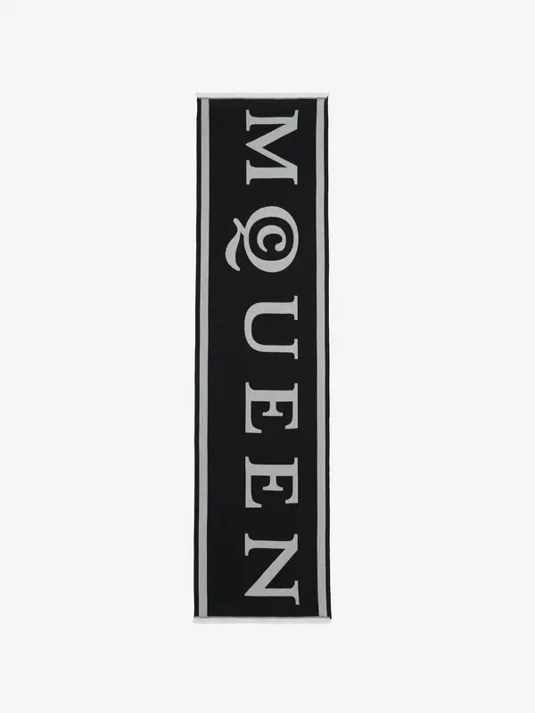 Alexander McQueen Wool Jacquard Scarf - Black/ivory