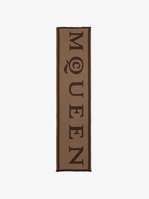 Alexander McQueen Wool Jacquard Scarf - Tan