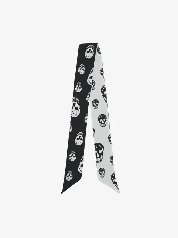 Alexander McQueen Ribbon Skull Scarf - Black/ivory