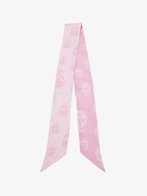 Alexander McQueen Ribbon Skull Scarf - Pink