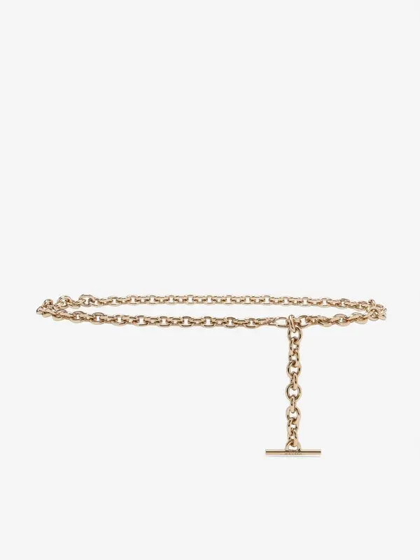 Alexander McQueen T-bar Chain Belt - Pale Gold