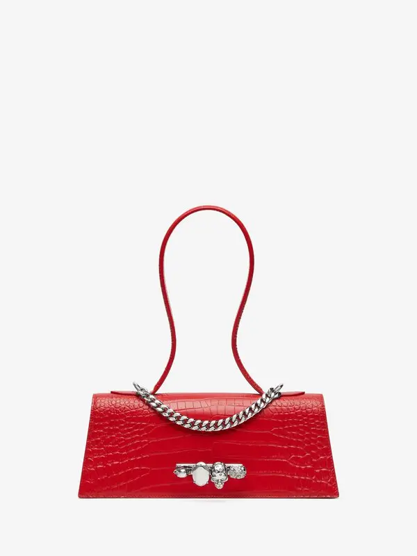 Alexander McQueen Jewelled Top Handle Bag - Red