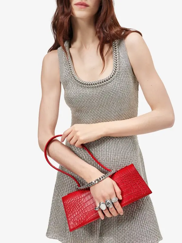 Alexander McQueen Jewelled Top Handle Bag - Red