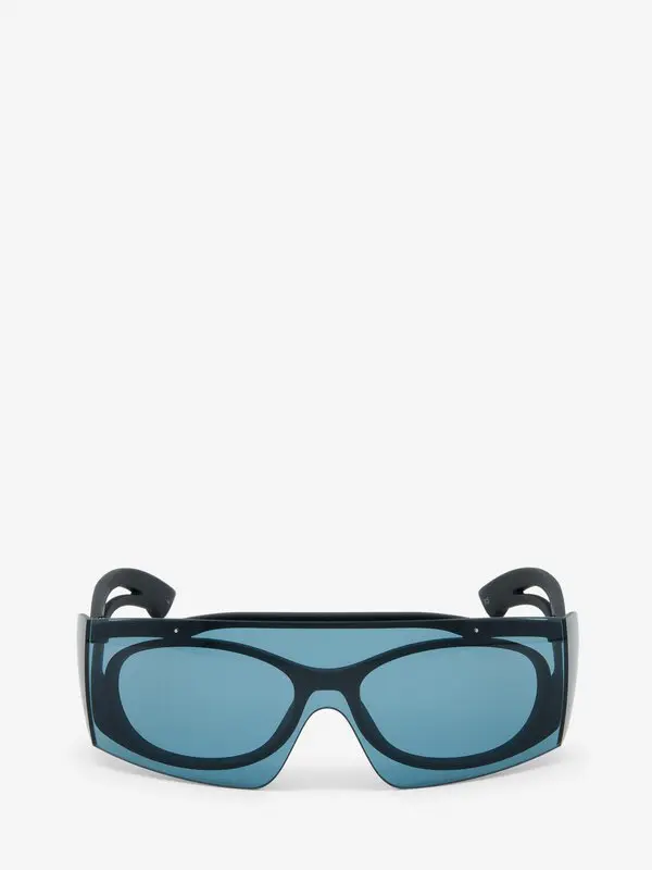 Alexander McQueen Mask Sunglasses - Black/blue