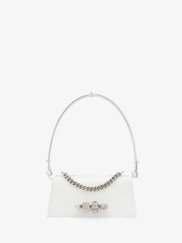 Alexander McQueen Jeweled Shoulder Bag - White