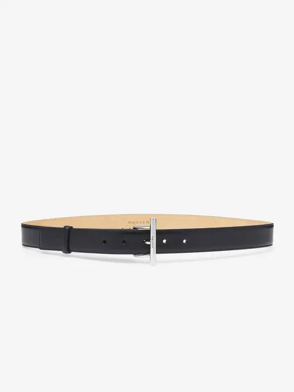 Alexander McQueen T-bar Hip Belt - Black/silver