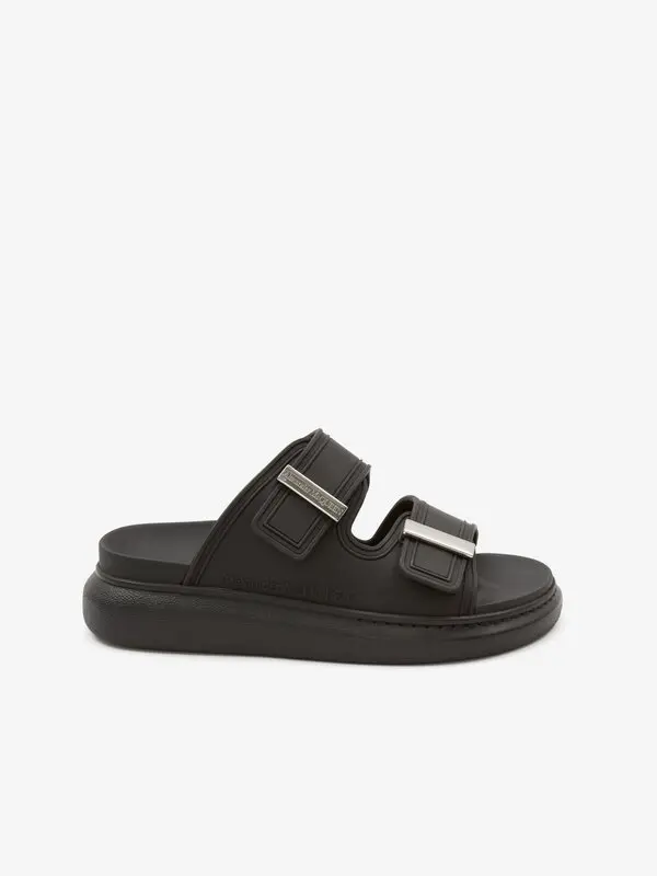 Alexander McQueen Oversized Hybrid Slides - Black/silver