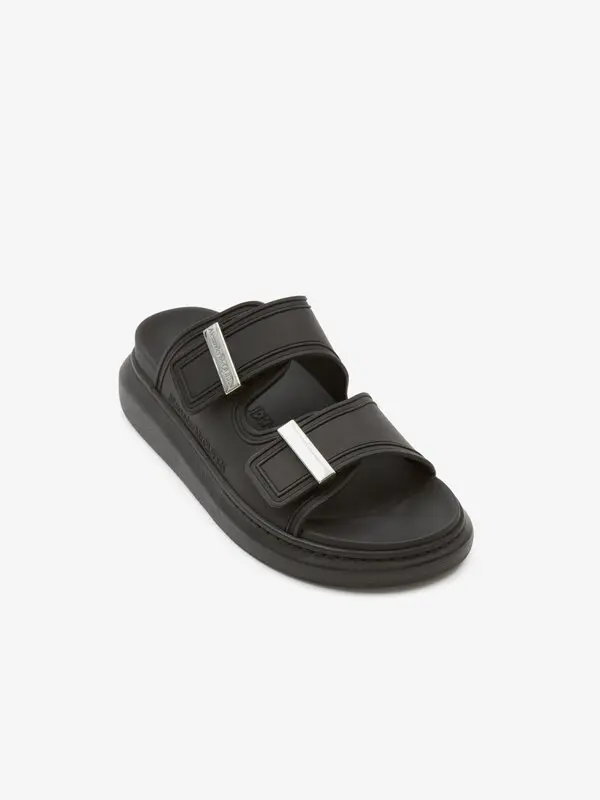 Alexander McQueen Oversized Hybrid Slides - Black/silver