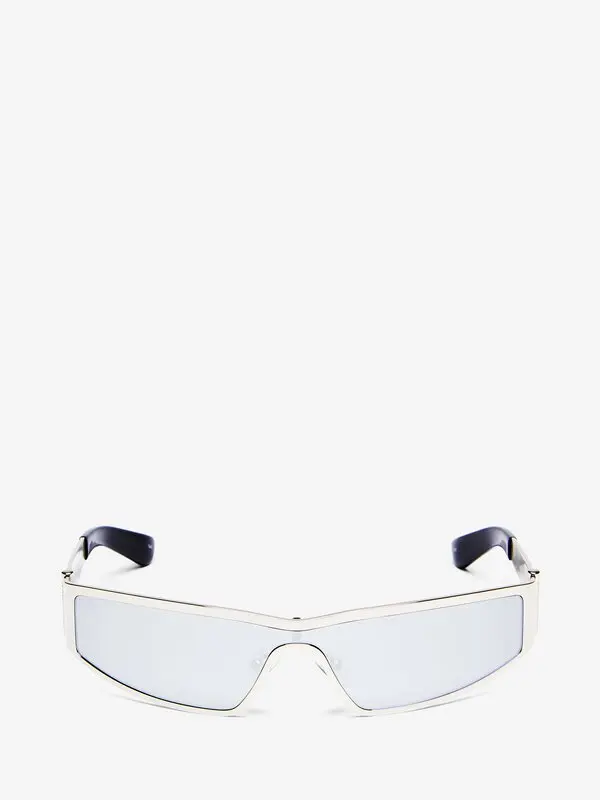 Alexander McQueen Y2k Metal Mask Sunglasses - Light Silver