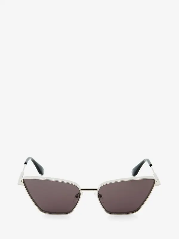 Alexander McQueen Metal T-bar Cat-eye Sunglasses - Silver/smoke