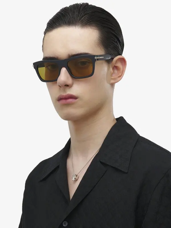 Alexander McQueen City T-bar Rectangular Sunglasses