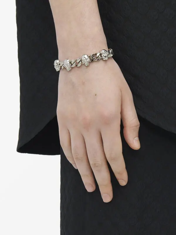Alexander McQueen Skull Chain Bracelet - Palladium-finish