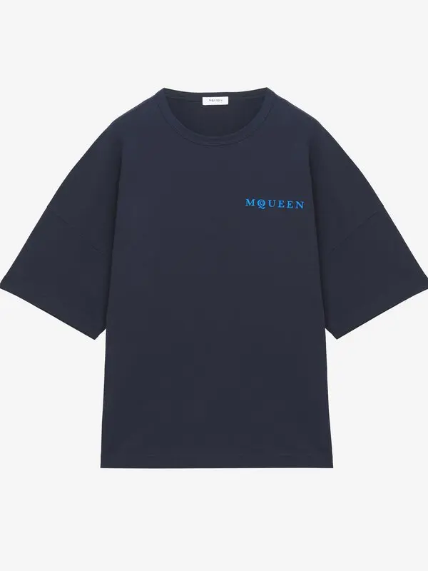 Alexander McQueen Oversized Logo T-shirt - Blue