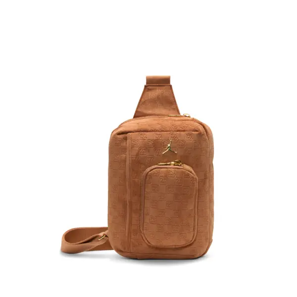 JORDAN Suede Monogram Sling Bag - Brown