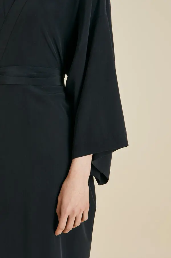 Olivia Von Halle Queenie Robe - Black