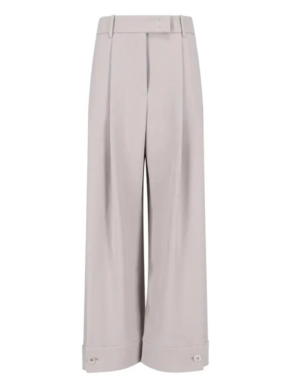 Giorgio Armani Wide Silk Trousers - Taupe