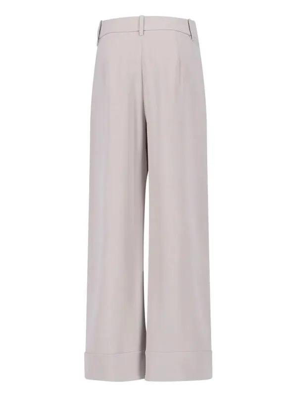 Giorgio Armani Wide Silk Trousers - Taupe
