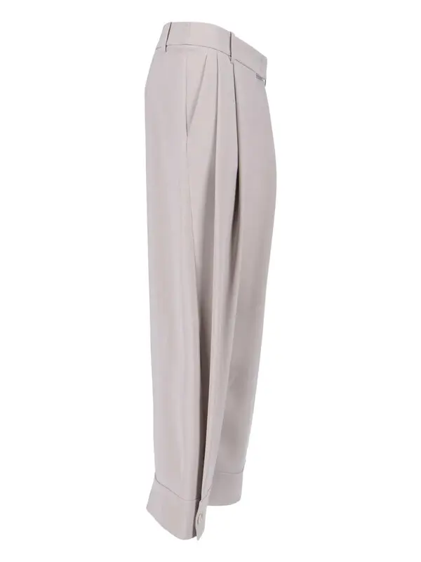 Giorgio Armani Wide Silk Trousers - Taupe