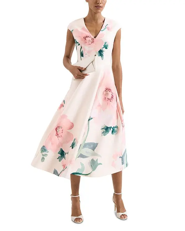 PHASE EIGHT Floral Printed Scuba Midi Dress