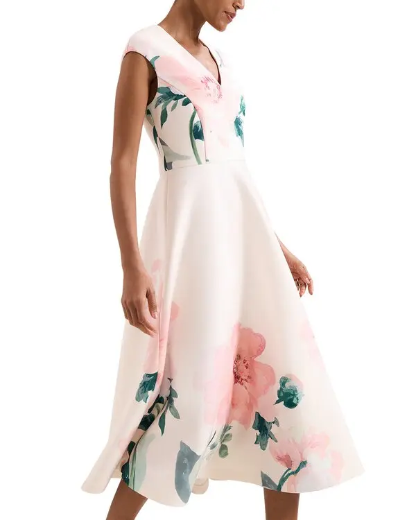 PHASE EIGHT Floral Printed Scuba Midi Dress