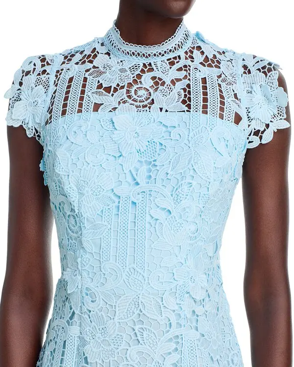 Eliza J Mock Neck Sheath Dress - Blue