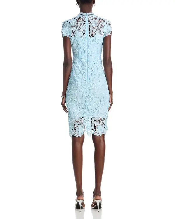 Eliza J Mock Neck Sheath Dress - Blue