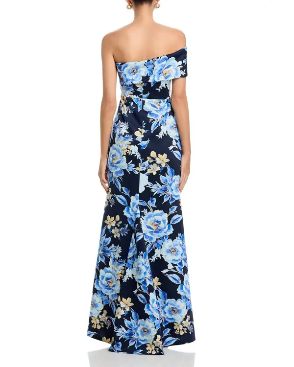 Eliza J One-shoulder Gown - Navy Gold