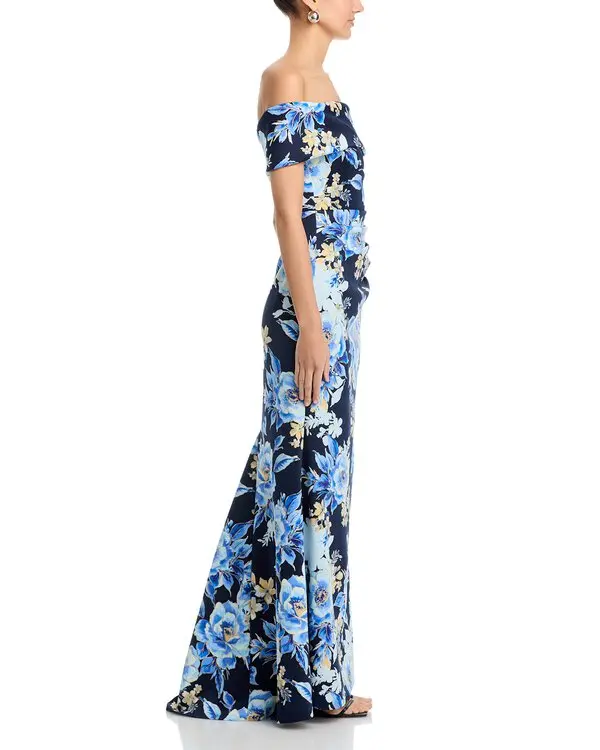 Eliza J One-shoulder Gown - Navy Gold