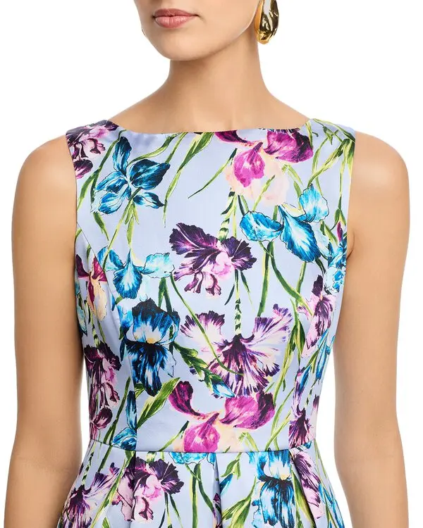Eliza J Sleeveless Boat Neck Midi Dress