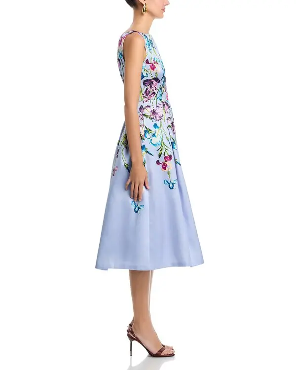 Eliza J Sleeveless Boat Neck Midi Dress