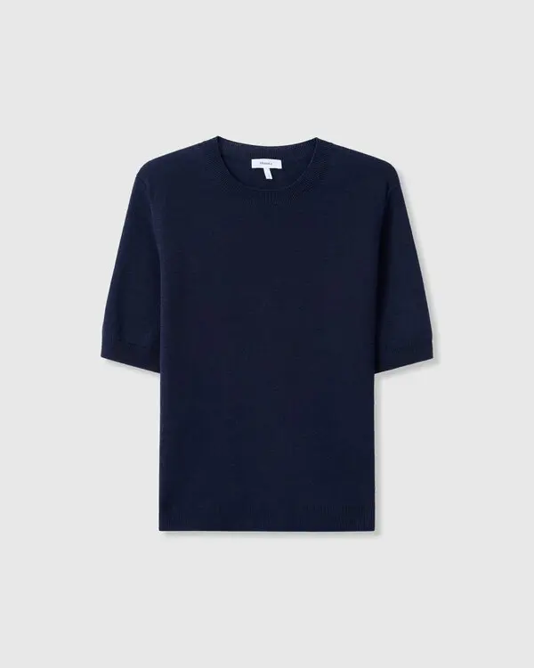 CASASOLA Dora Linen Knit Top - Navy